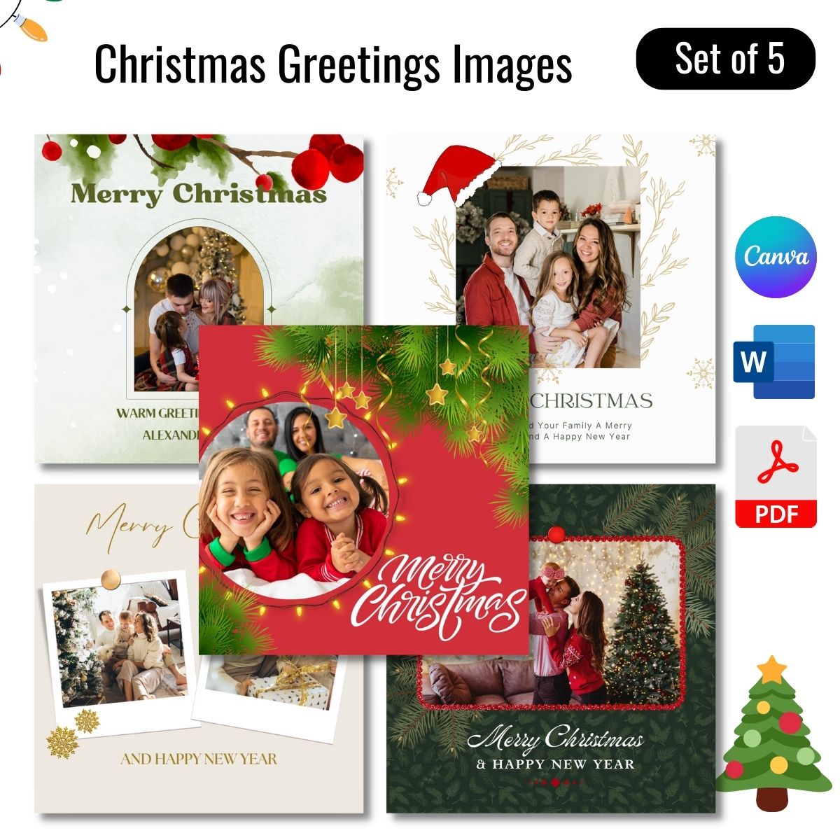 Christmas Greetings Images Printable Templates [PDF, Word]