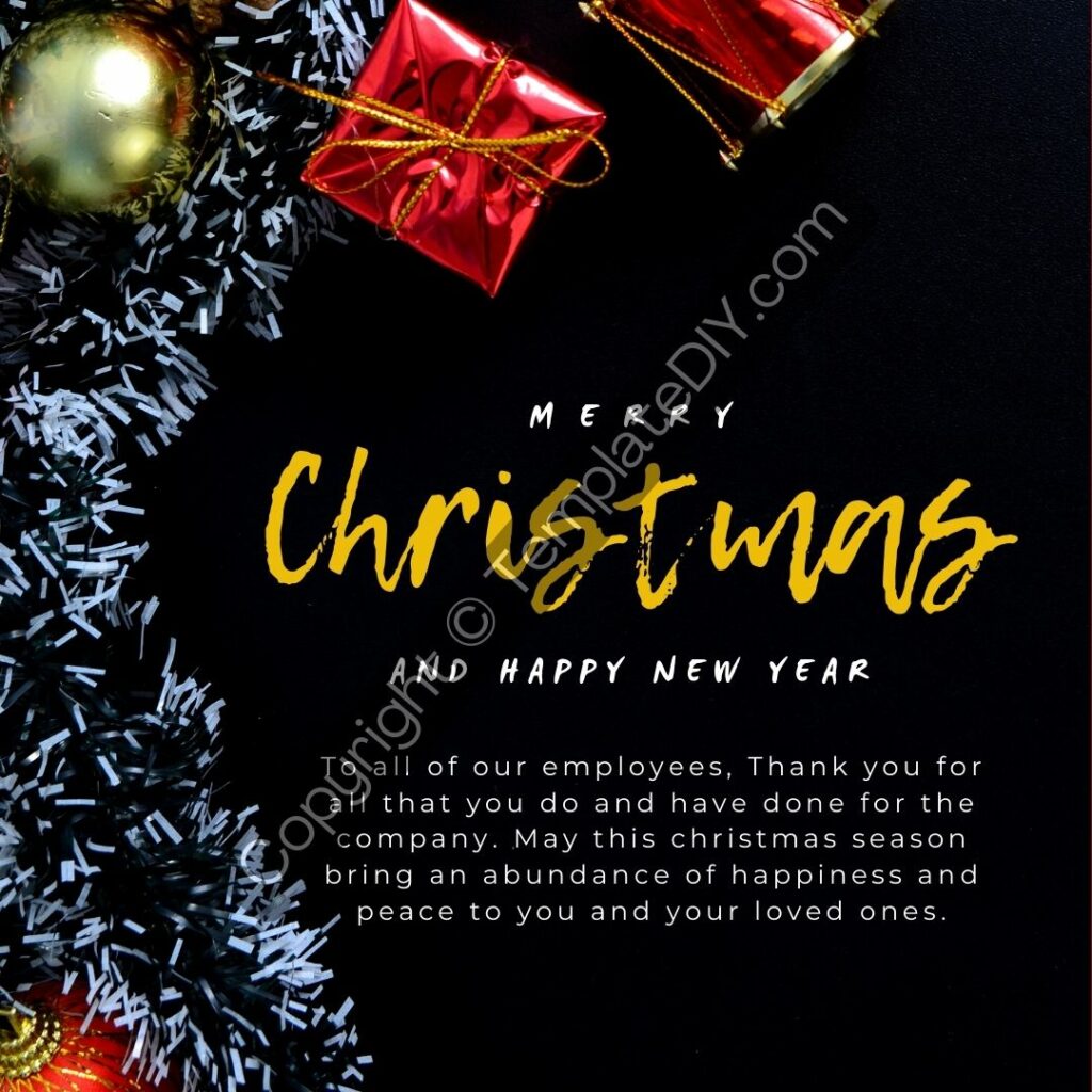 Christmas Greetings to Employees Printable Templates in Pdf