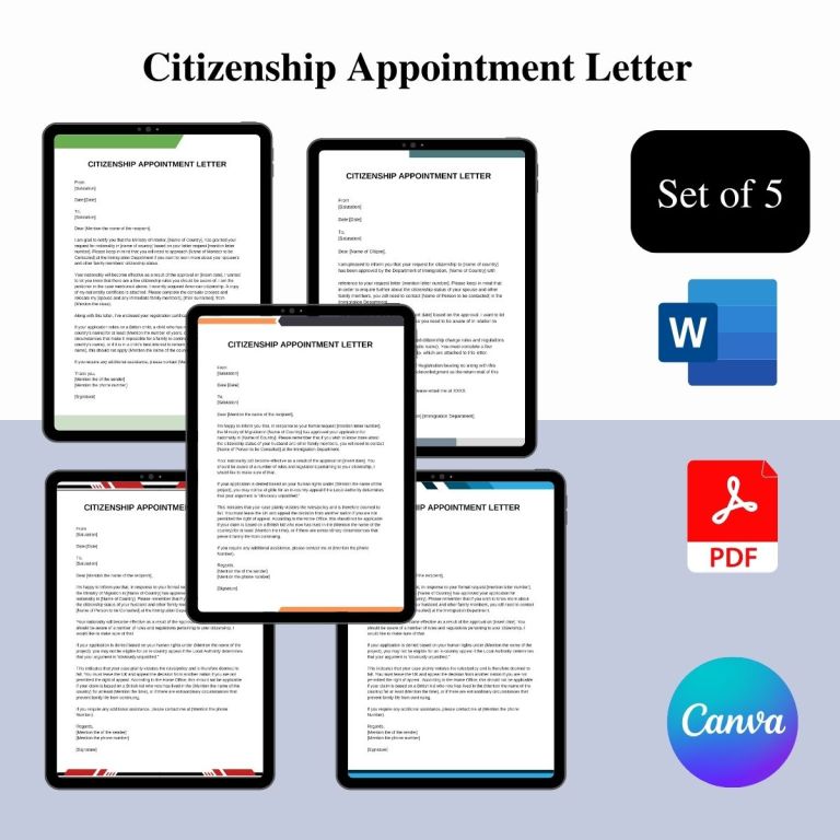 Citizenship Appointment Letter Sample with Examples [Word]