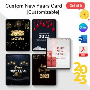 Lunar New Year Cards Template Printable in PDF, Word