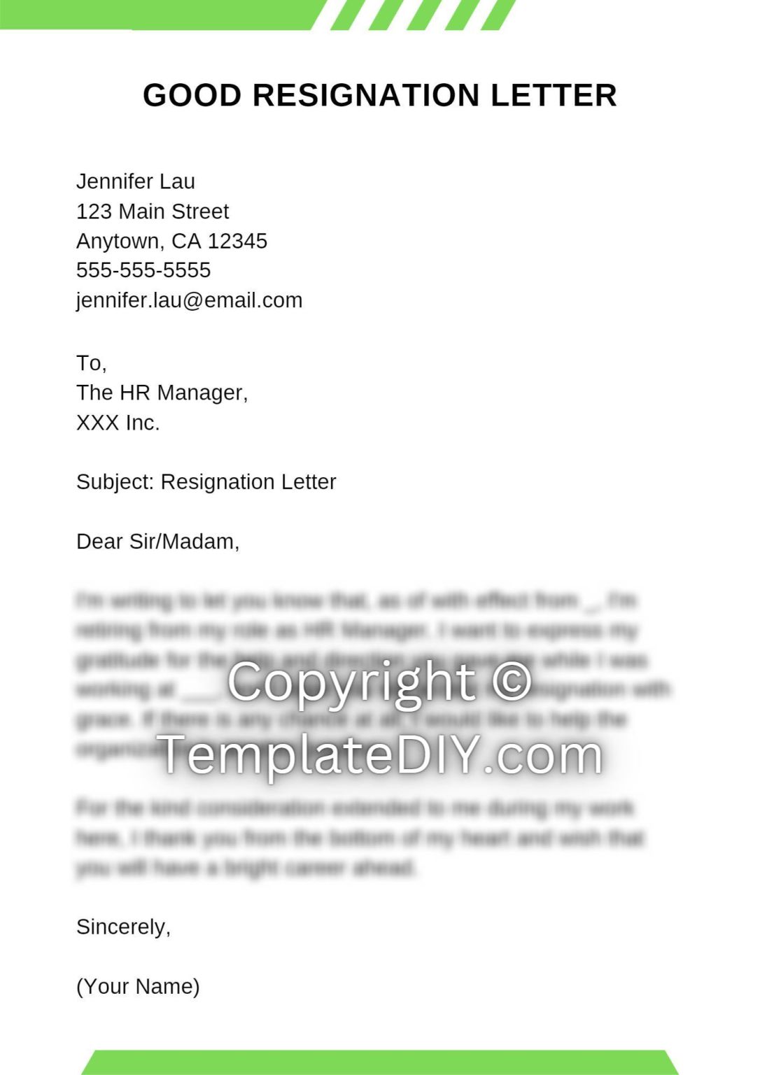 Good Resignation Letter Sample and Examples [Word Editable]