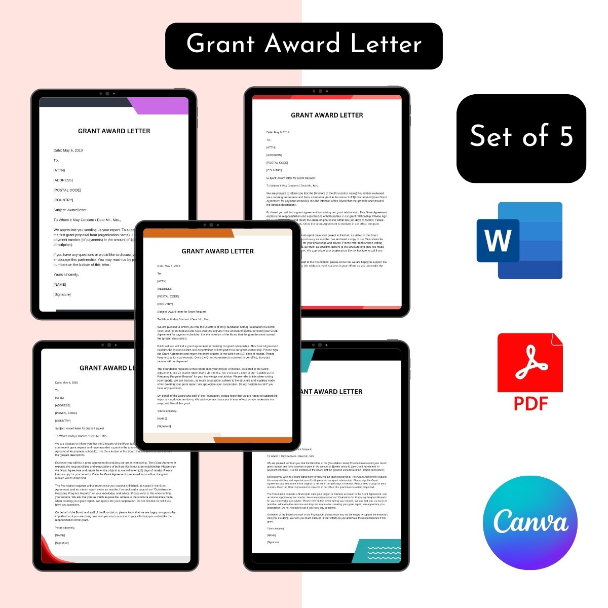 Grant Award Letter Sample with Examples [Word Editable]