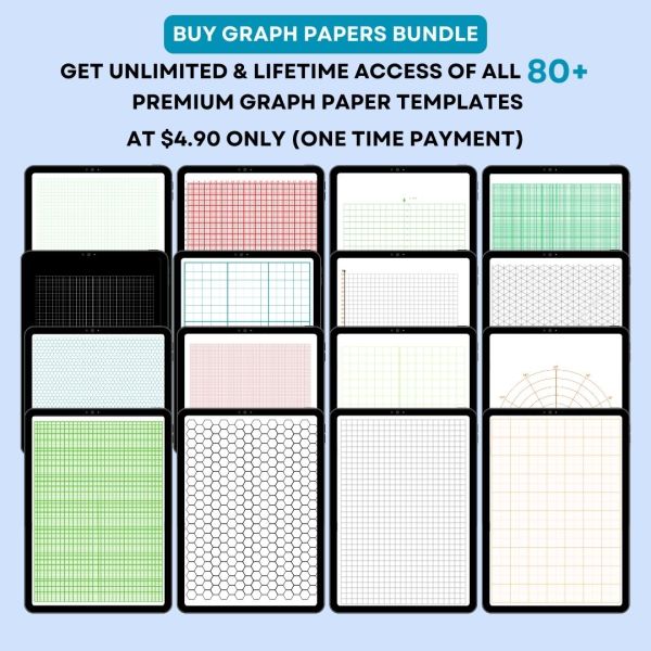 Printable High Quality Graph Paper Templates PDF [Bundle]