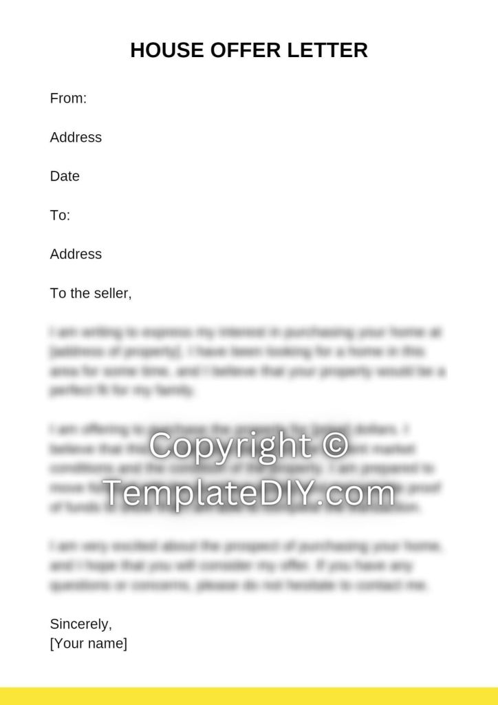 House Offer Letter Sample with Examples [Word Editable]