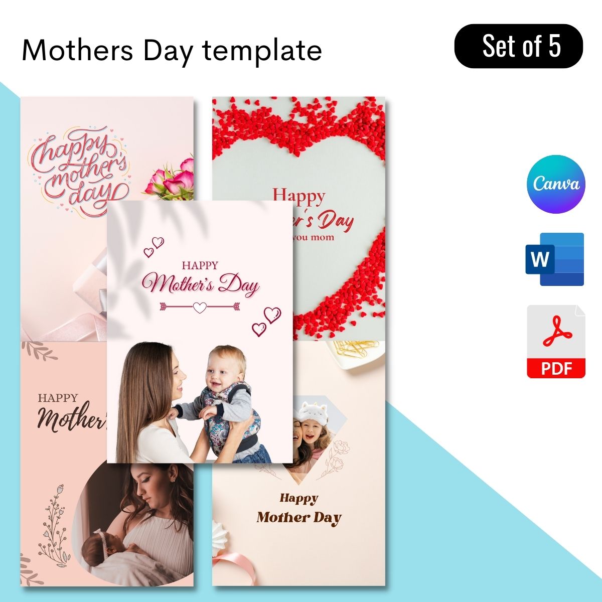 Mothers Day Template Blank Printable PDF, Word [Editable]