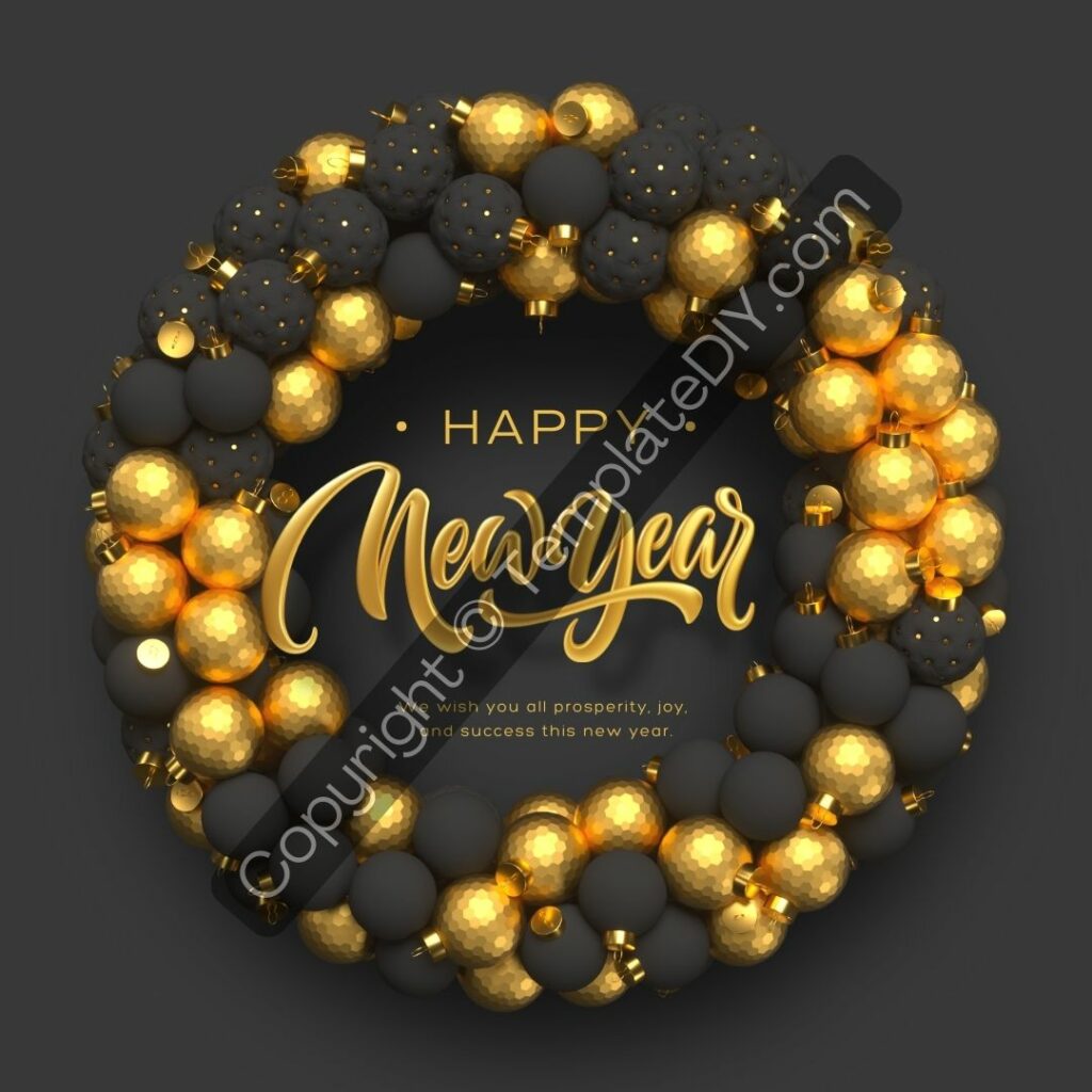 New Year Template Blank Printable PDF, Word [Editable]