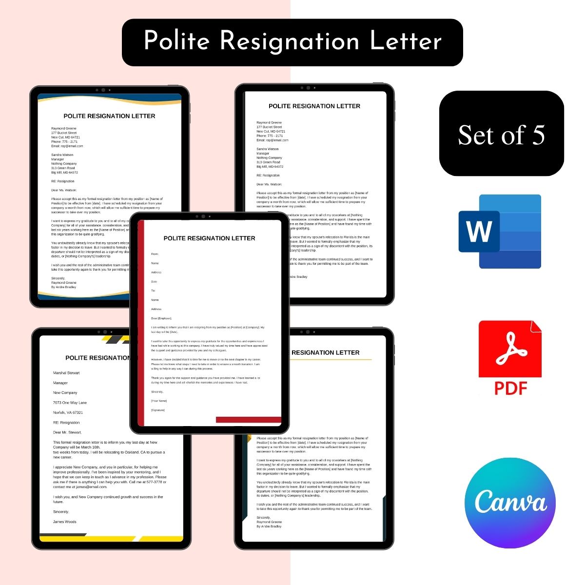 Polite Resignation Letter Sample with Examples [Word]