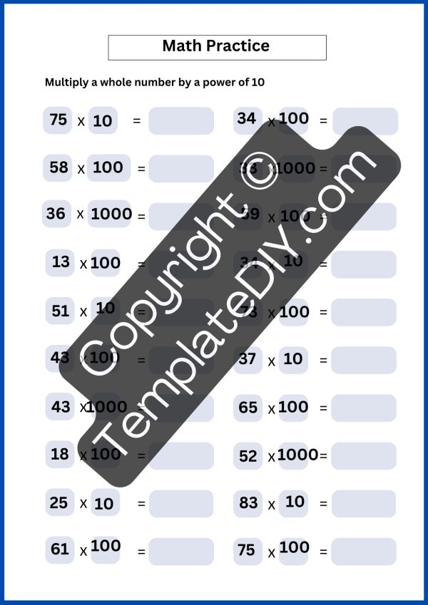 5th Grade Math Worksheets Printable Template in Pdf & Word
