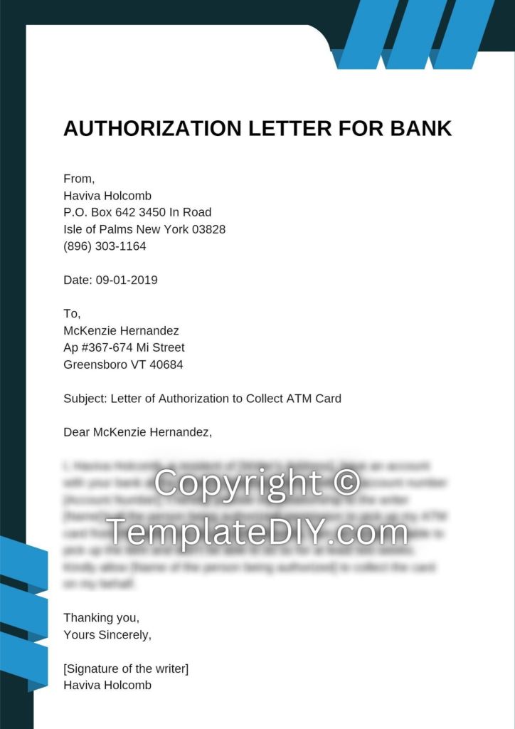 Easy Bank Authorization Letter Template – Quick Download