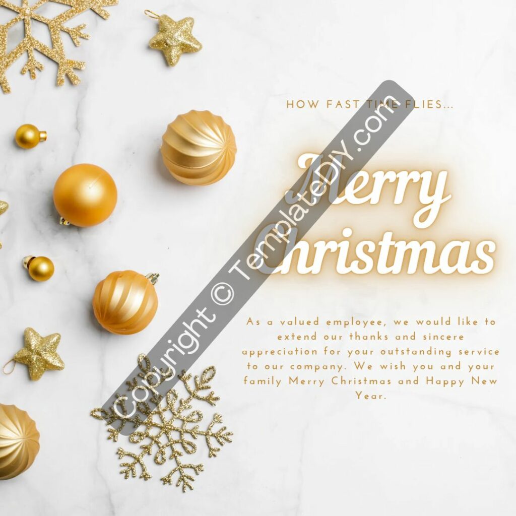 Christmas Greetings to Employees Printable Templates in Pdf