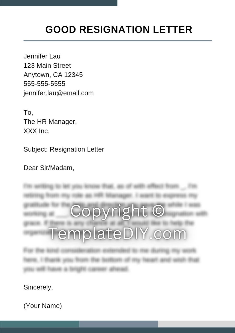 Good Resignation Letter Sample and Examples [Word Editable]