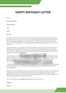 Happy Birthday Letter Sample with Examples [Word Editable]