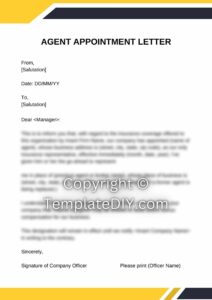 Agent Appointment Letter Sample with Examples [Word]