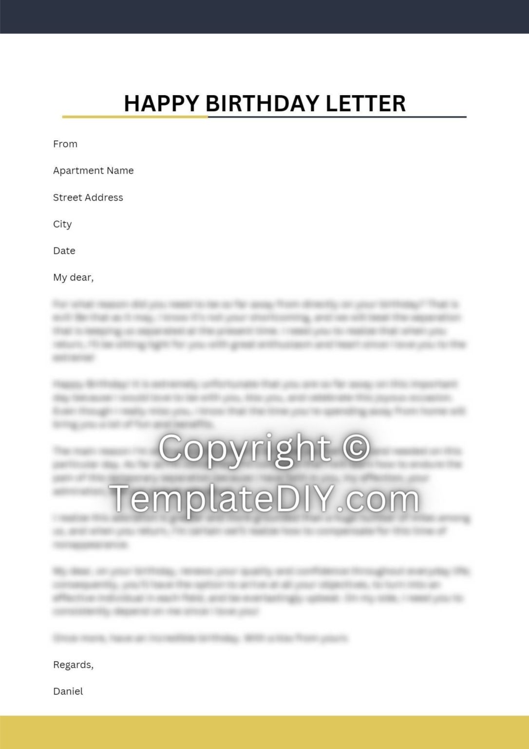 Happy Birthday Letter Sample with Examples [Word Editable]