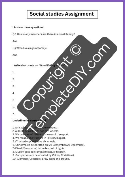 2nd Grade Social Studies Worksheets Template Printable PDF
