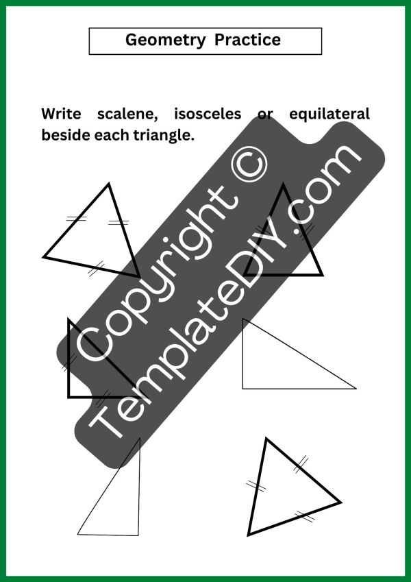 3rd Grade Geometry Worksheets Template Printable PDF, Word