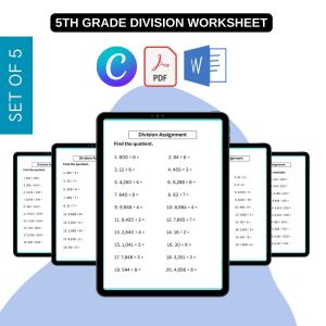 5th Grade Division Worksheets Printable Template in Pdf & Word