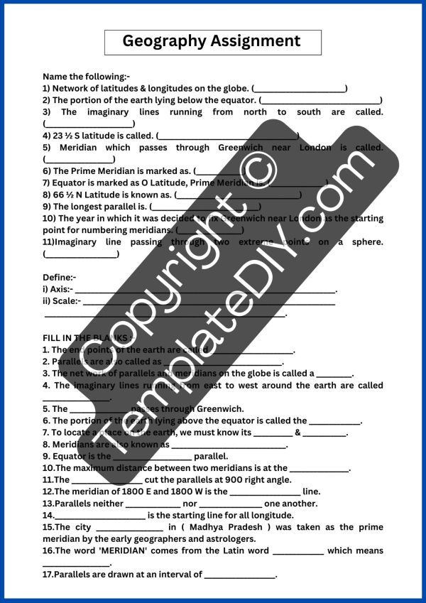 5th Grade Geography Worksheets Printable Template PDF, Word
