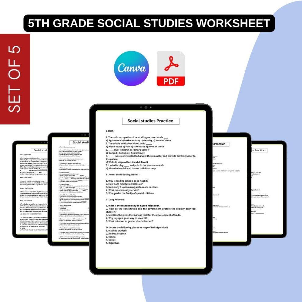 5th Grade Social Studies Worksheets Printable Template PDF