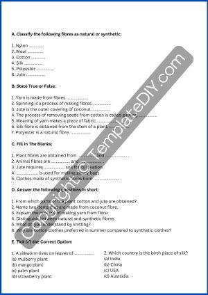 6th Grade Science Worksheets Template Printable PDF, Word