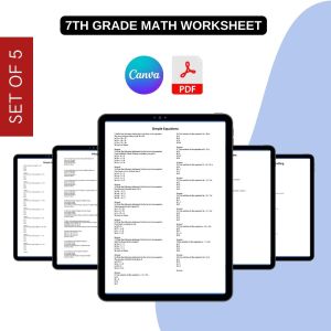 7th Grade Math Worksheets Printable Template PDF, Word