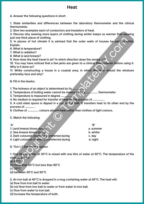 7th Grade Science Worksheets Printable Template PDF, Word