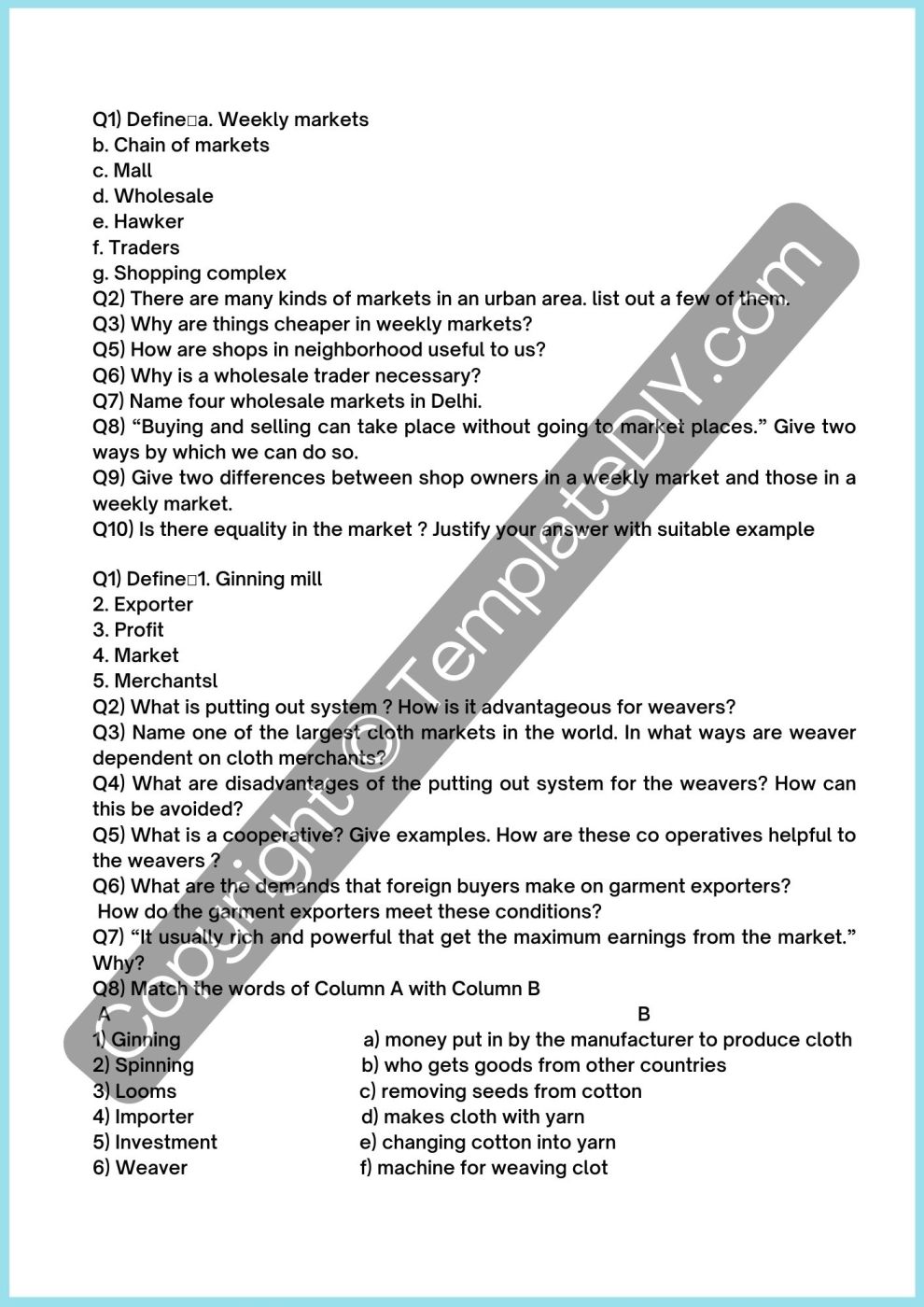 7th Grade Social Studies Worksheets Template PDF, Word