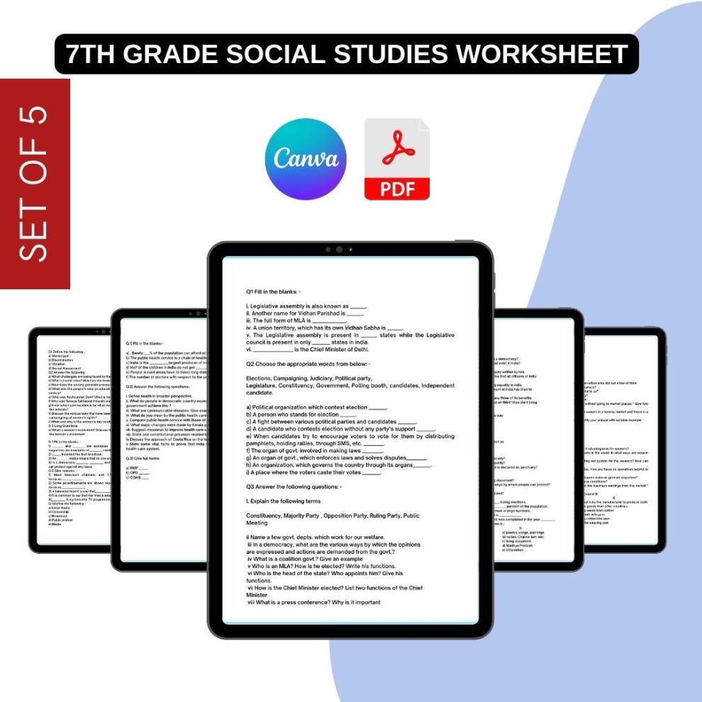 7th Grade Social Studies Worksheets Template PDF, Word
