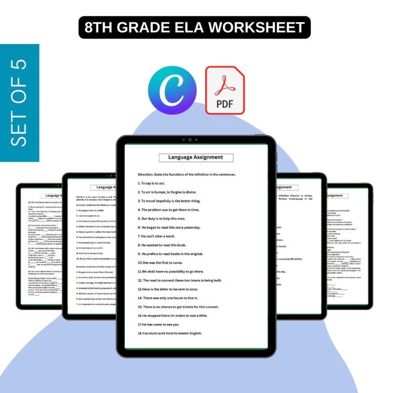 8th Grade Ela Worksheets Template Printable PDF, Word
