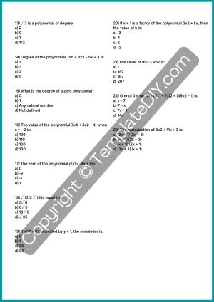 9th Grade Math Worksheets Template Printable PDF, Word