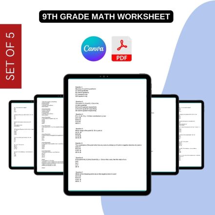 9th Grade Math Worksheets Template Printable PDF, Word