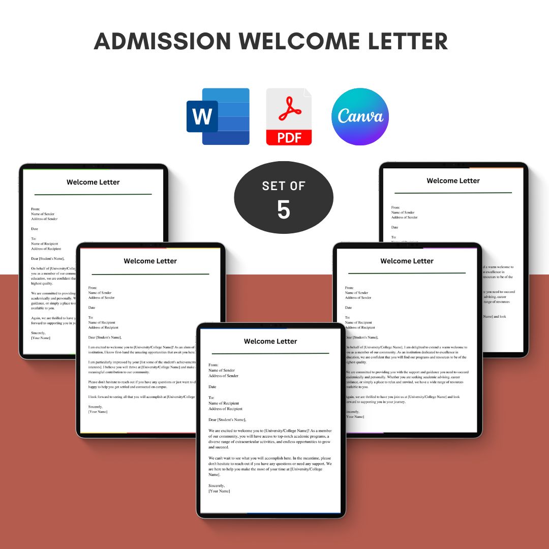 Admission Welcome Letter Sample Template with Examples