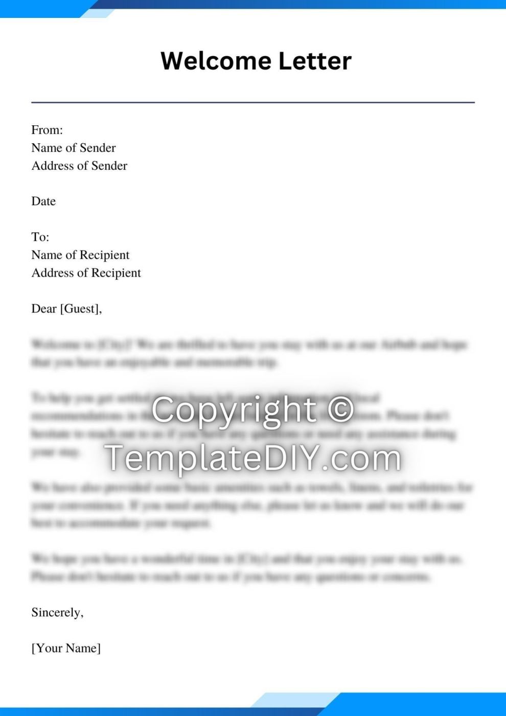 Airbnb Welcome Letter Sample with Examples [Word Editable]