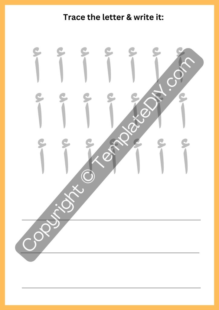 Arabic Letter Alif Worksheet Template Printable PDF, Word