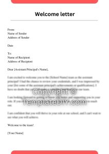 Assistant Principal Welcome Letter Sample with Examples