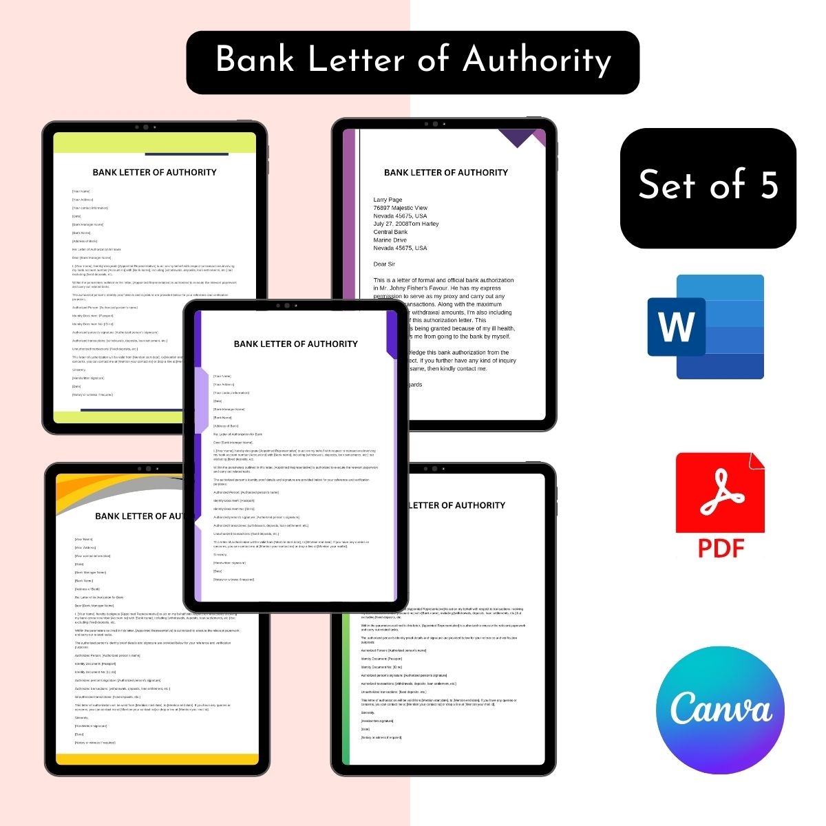 Bank Letter of Authority Sample with Examples [Word]
