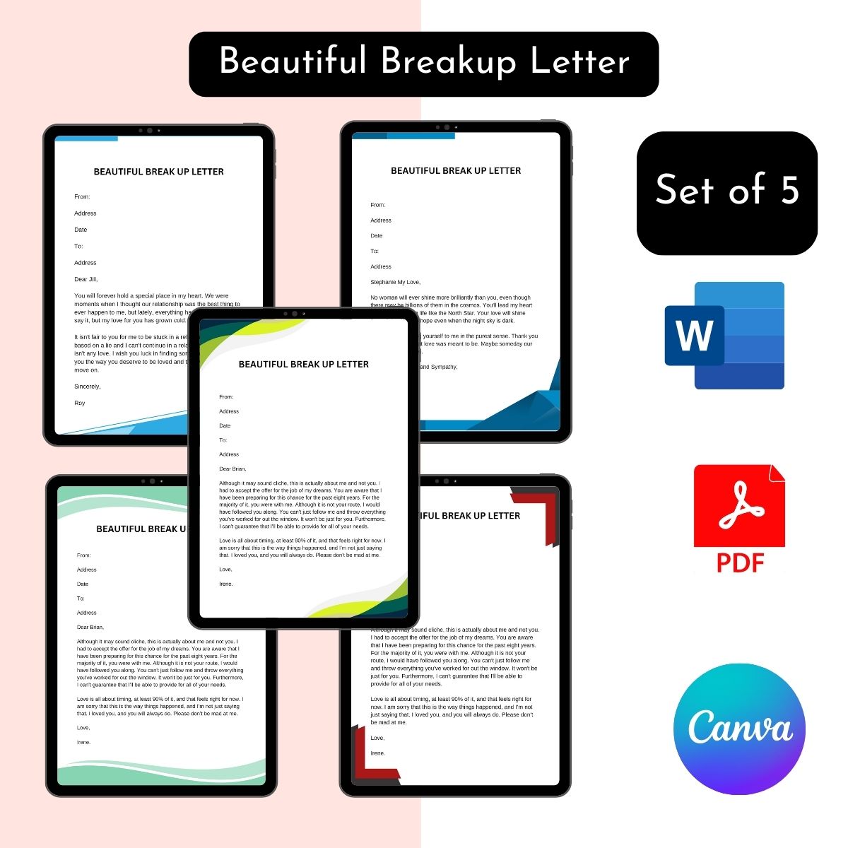 Beautiful Breakup Letter Sample with Examples [Word]