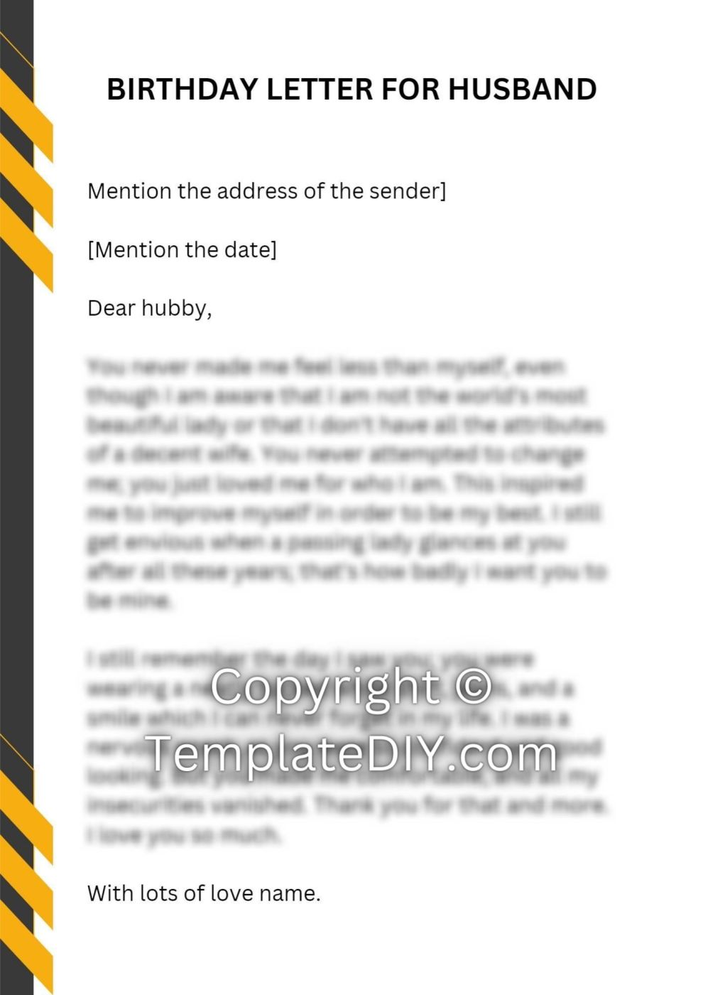 Birthday Letter for Husband Sample with Examples [Word]