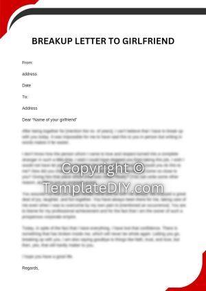 Breakup Letter to Girlfriend Sample with Examples [Word]