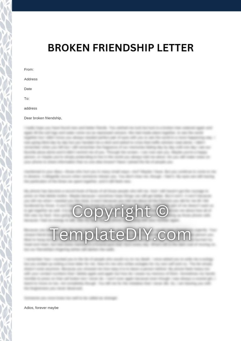 Broken Friendship Letter Sample with Examples [Word]