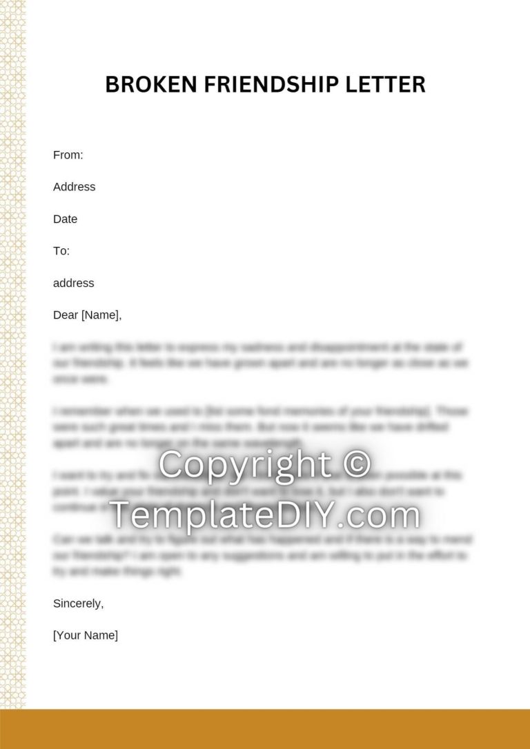 Broken Friendship Letter Sample with Examples [Word]