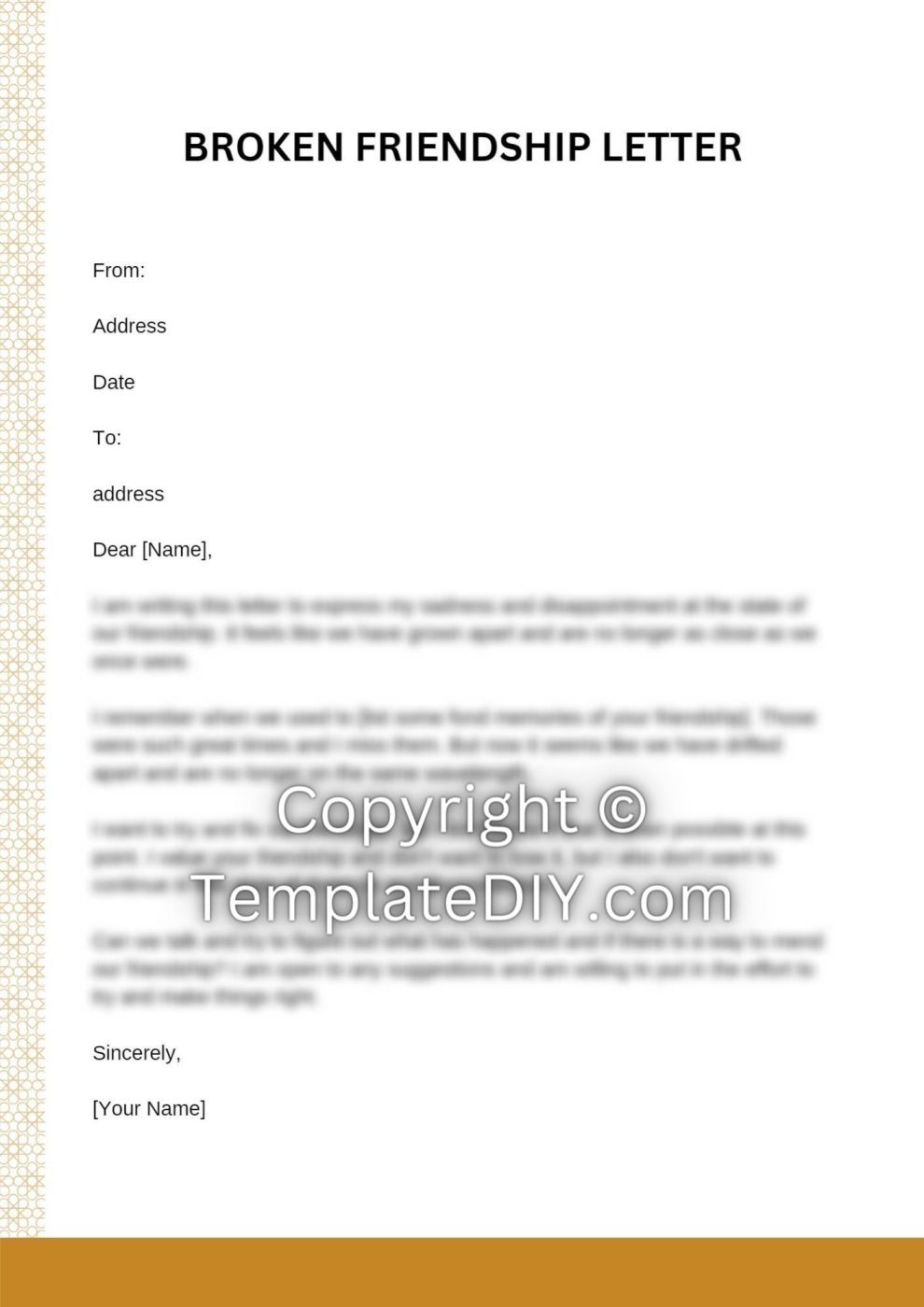 Broken Friendship Letter Sample with Examples [Word]