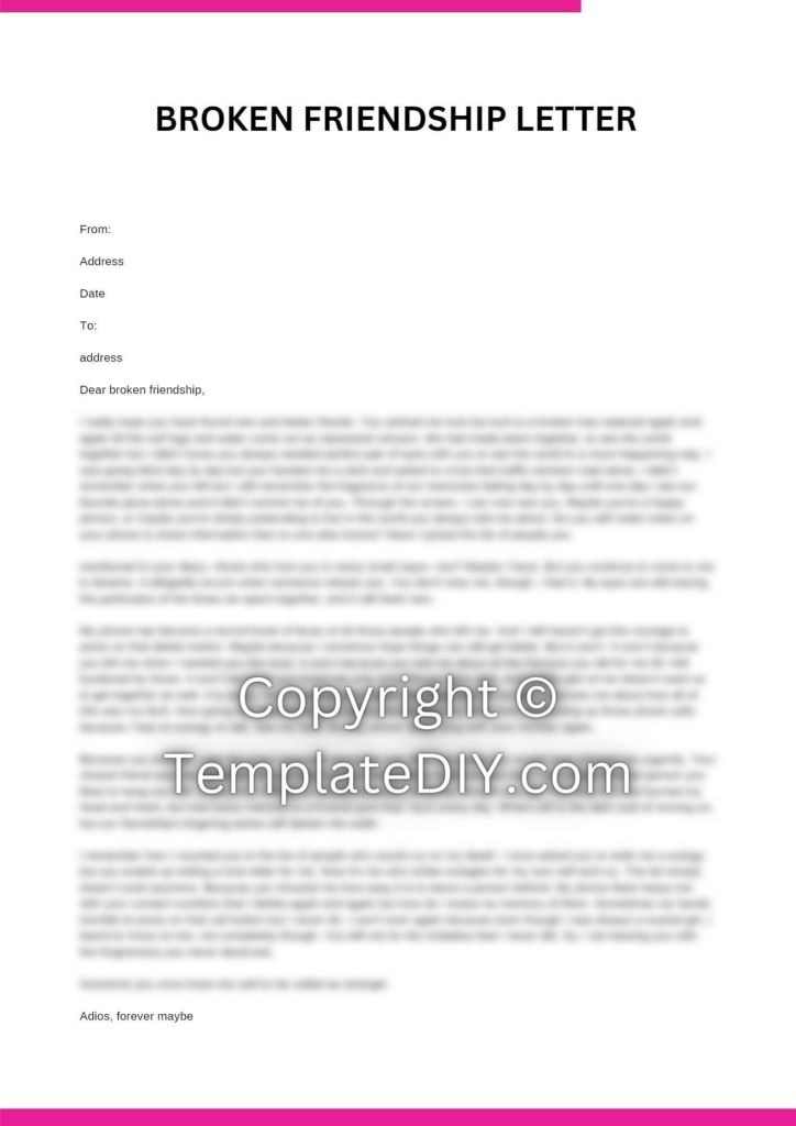 Broken Friendship Letter Sample with Examples [Word]