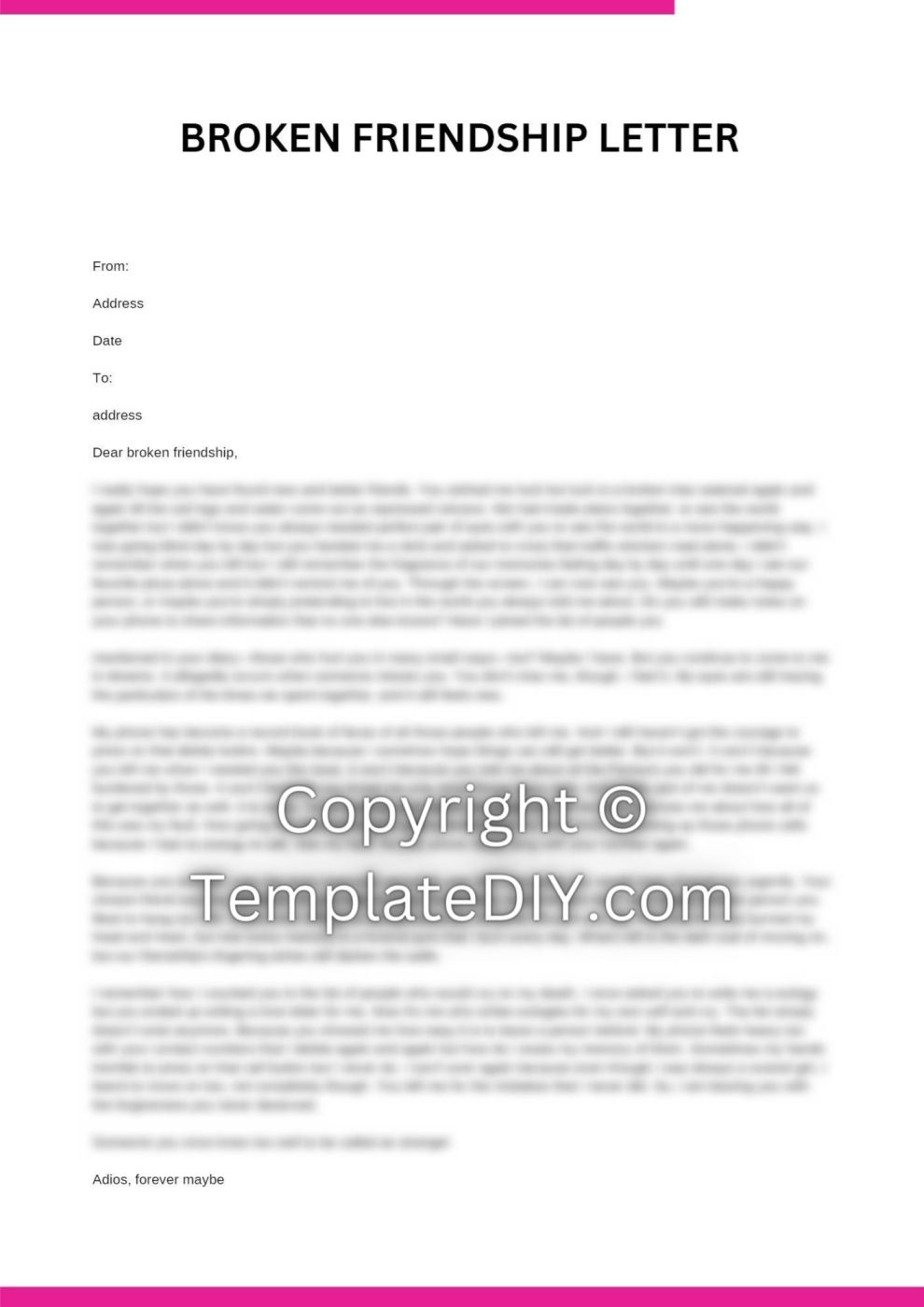 Broken Friendship Letter Sample with Examples [Word]