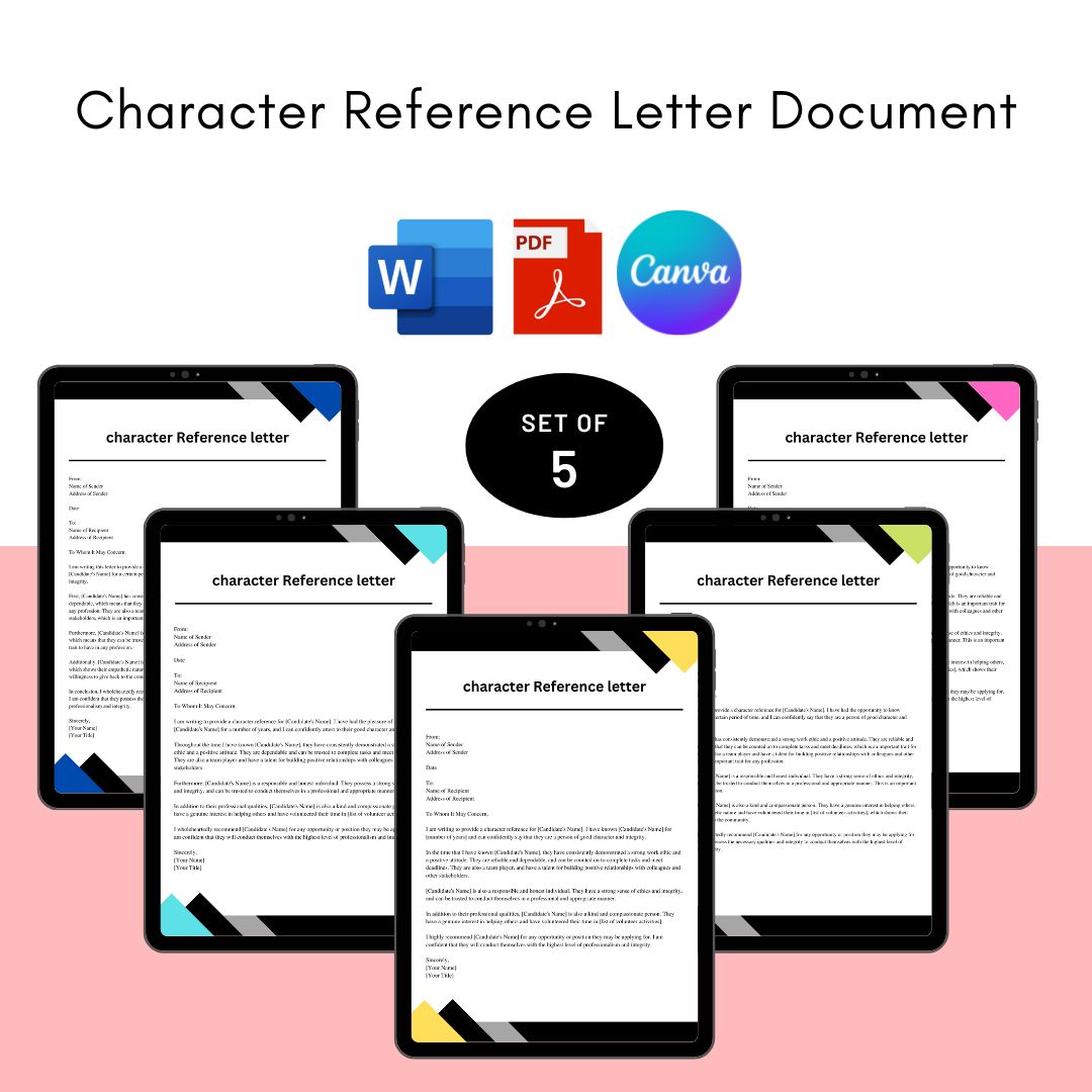 Character Reference Letter Document Sample with Examples