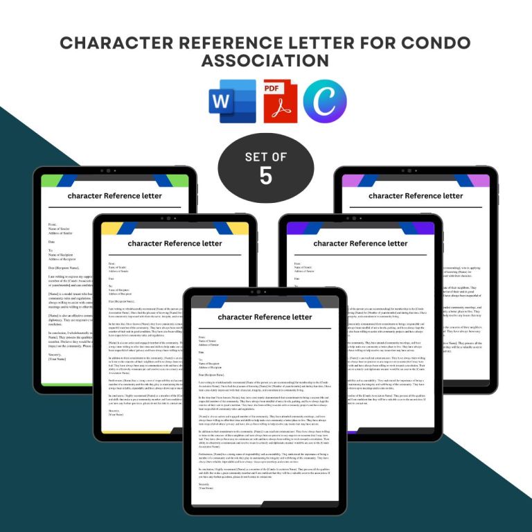 Sample Character Reference Letter for Condo Association