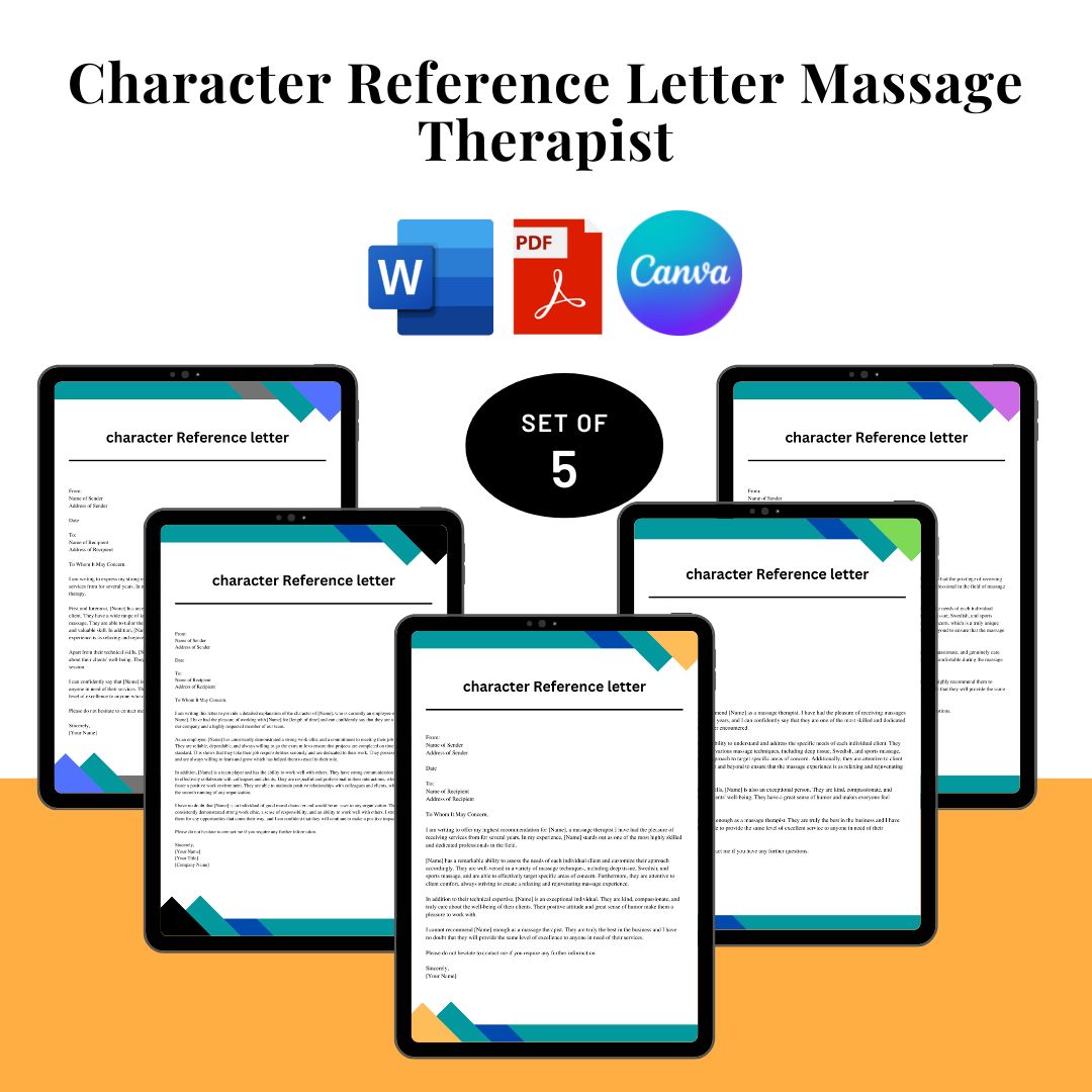 Character Reference Letter Massage Therapist Sample [Word]