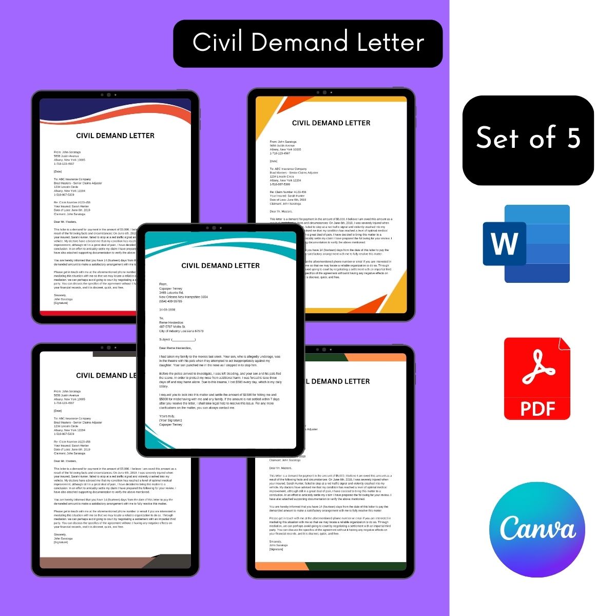 Civil Demand Letter Sample with Examples [Word Editable]