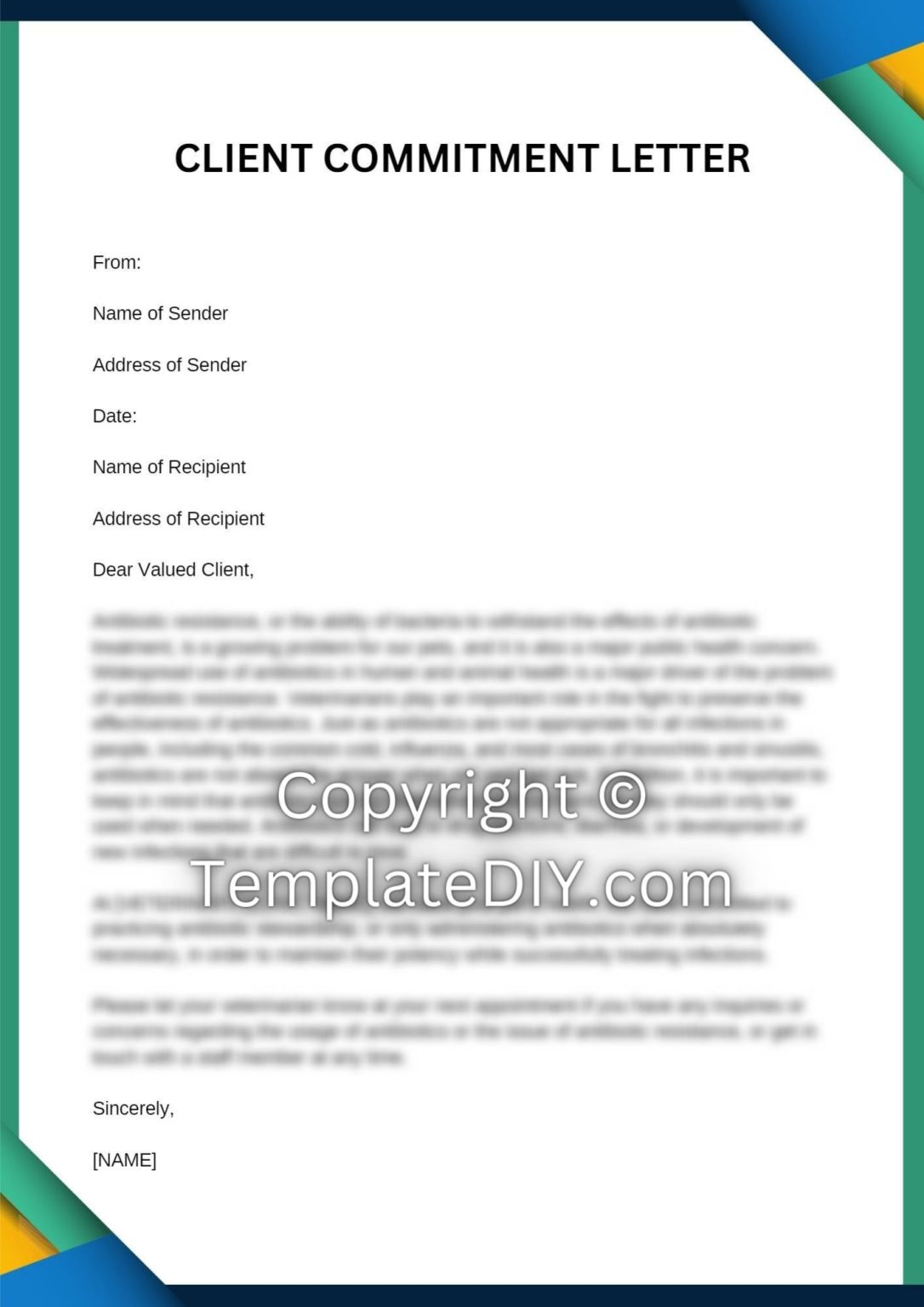 Client Commitment Letter Sample with Examples [Word]