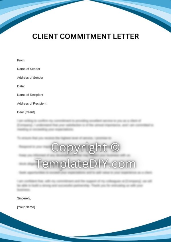 Client Commitment Letter Sample with Examples [Word]